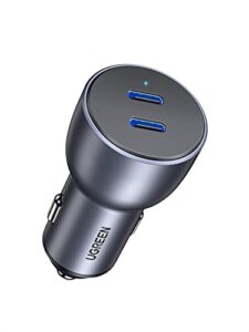 ugreen usb c car charger, 40w type c car charger dual pd 20w fast car charger adapter compatible with iphone 14/13/12/11, ipad pro/mini/air, galaxy s23/s22/s21/s20/s10/note 20, pixel 5/4/3