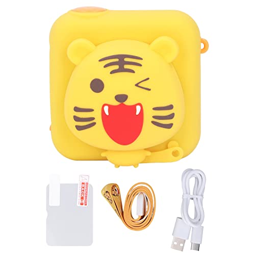 Kids Camera, 32GB Memory Card Kid Camera Digital Cute Cartoon Yellow Tiger 600mAh Battery Multi Function 20 Million PX for Outdoor for Christmas for Home