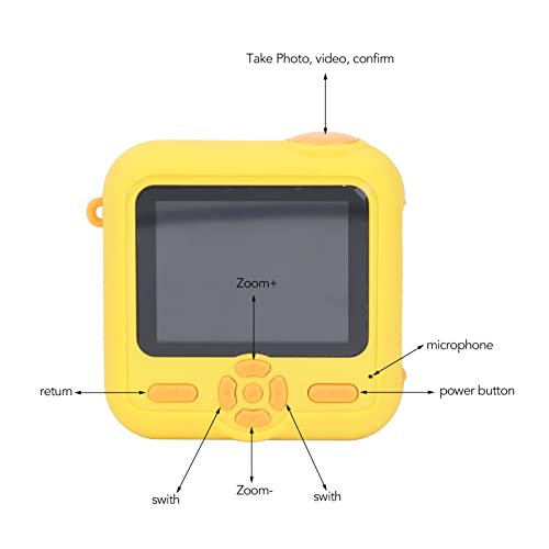 Mothinessto Kid Camera Digital, Kids Camera 32GB Memory Card Yellow Tiger for Christmas for Home for Outdoor