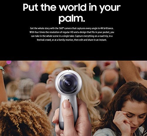 Samsung Gear 360 SM-R210 (2017 Edition) Spherical Cam 360 degree 4K Camera (International Version) (Renewed)