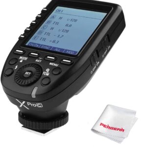 Godox Xpro-C TTL Wireless Flash Trigger for Canon 1/8000s HSS TTL-Convert-Manual Function Large Screen Slanted Design 5 Dedicated Group Buttons 11 Customizable Functions