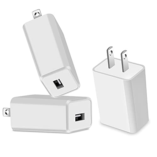 MEROM USB Wall Charger, 5V 2A Power Adapter Universal USB Plug Cell Phone Charger Block Cube Compatible with iPhone Samsung Galaxy S7/S6/S5 Edge, Google Nexus, LG, HTC, Huawei, Moto and More(3 Pack)