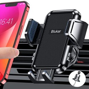 blukar car phone holder, air vent car phone mount cradle with one button release function and hook clip – 360° rotation super stable car phone holder compatible with all 4.0 to 6.7 inches phones