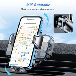 Blukar Car Phone Holder, Air Vent Car Phone Mount Cradle with One Button Release Function and Hook Clip - 360° Rotation Super Stable Car Phone Holder Compatible with All 4.0 to 6.7 inches Phones