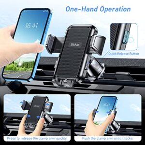 Blukar Car Phone Holder, Air Vent Car Phone Mount Cradle with One Button Release Function and Hook Clip - 360° Rotation Super Stable Car Phone Holder Compatible with All 4.0 to 6.7 inches Phones