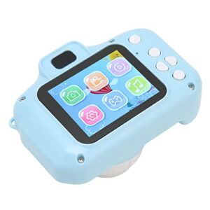 kids digital camera kids selfie camera multi mode filter front rear 8mp cute toddler camera with lanyard 32g memory card blue