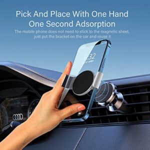 ALLHELP Metal Mobile Phone Clip Magnetic car [Clamp and Remove at Any time] Phone Clip for All Magnet Car Holder Cell Phone Magnetic Plate Compatible with iPhone 14 Pro Max, Samsung, and More