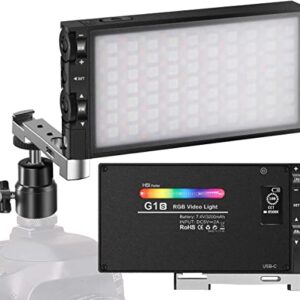 G1s RGB Video Light, Built-in 12W Rechargeable Battery LED Camera Light Full Color 12 Common Light Effects, CRI≥97 2500-8500K LED Video Light Panel with Aluminum Alloy Body