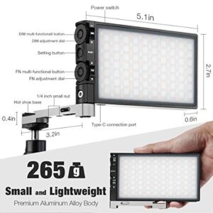 G1s RGB Video Light, Built-in 12W Rechargeable Battery LED Camera Light Full Color 12 Common Light Effects, CRI≥97 2500-8500K LED Video Light Panel with Aluminum Alloy Body