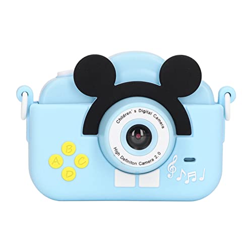 Tgoon Mini Kids Camera, High Definition Simple Operation Blue Kids Camera with Lanyard for Home