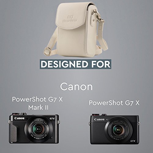 Mega Gear MG1416 Canon PowerShot G7 X Mark II, G7 X Leather Camera Case with Strap, White