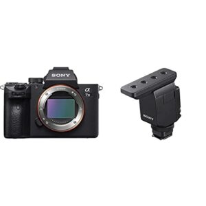 sony a7 iii ilce7m3/b full-frame mirrorless interchangeable-lens camera, base configuration,black digital mi shotgun microphone with beamforming technology for three switchable directivities