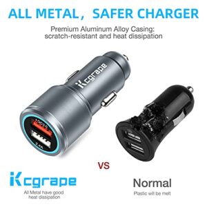 USB Car Charger with Cable for Samsung Galaxy S20 S21 S22 Plus Ultra FE 5G,A52 A13 A50 A51 A71 A21 A10E A20 A03S,Quick Charge 3.0 Fast Charging Dual Port Car Phone Adapter for iPhone 11 Pro Max XR X