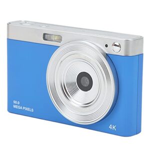 Digital Camera, Kids Camera 4K Digital Camera 2.88in IPS HD Mirrorless 16X Zoom 50MP Compact Portable Mini Cameras for 4-15 Year Old Kid Children Teen Student Girls Boys(Blue)