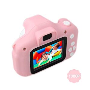 XSPANDER Camera for Kids Digital Camera with 1080P Screen, Support Photo and Video Recording, 2 inches IPS Screen with 32GB SD Card (Pink)