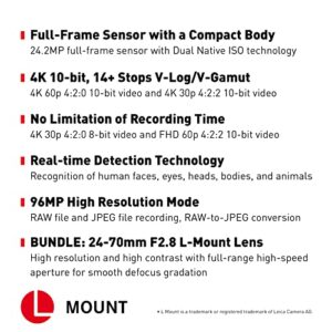 Panasonic LUMIX S5 Full Frame Mirrorless Camera (DC-S5BODY) and LUMIX S Pro 24-70mm F2.8 L-Mount Interchangeable Lens (S-E2470)