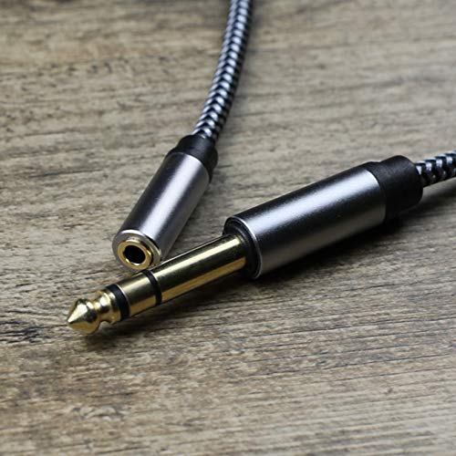 MORELECS 3.5mm to 1/4 Adapter, 1/4 to 3.5mm Adapter 6.35mm 1/4" Male to 3.5mm 1/8" Female TRS Stereo Audio Cable Nylon Braid Compatible for Amplifiers, Guitar, Piano, Home Theater Devices