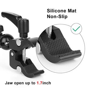 iTODOS Cell Phone Holder Mount Clip for Golf Cart,Wheelchair Walker,Stroller,Spin Bike, Table, Clamp Fits iPhone,Galaxy, Nexus,Most Phones and GPS up to 4" Wide,Aluminum Alloy Material