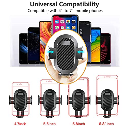 【2022 NEW】VOVIGGOL Universal Cell Phone Holder for Car Phone Mount Car Phone Holder Dashboard Windshield Air Vent Long Arm Strong Suction Cell Phone Car Mount Fit for iPhone Samsung All Phones (Black)