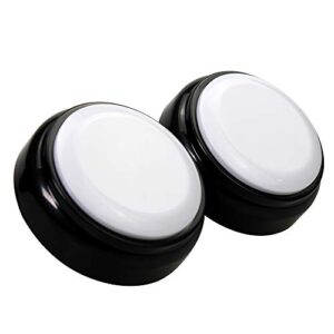 Cover Talking Button Record & Playback Your Own Message 30 Second Custom Recordable, Easy Sound Recorder Set of 2 (2pcs/White+Black)