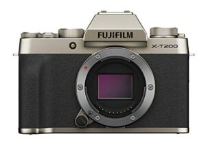 fujifilm x-t200 mirrorless camera body – champagne gold