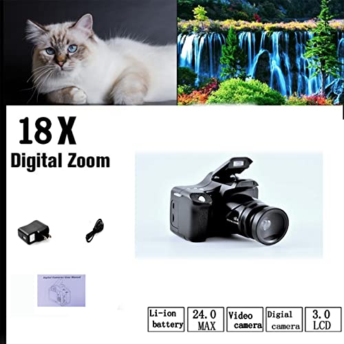 24 Megapixel Digital Camera, Digital Camera 18X Digital Zoom 3 Inch TFT-LCD Digital Camera Electronic Anti-shake