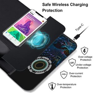 15W Wireless Charging Mouse Pad with Wrist Support, Fast Qi Wireless Charger Mouse Mat for iPhone 14/13/12/12 Pro/11/11Pro/XR/Xs/X/8, Samsung Galaxy S10/S9/S8 Plus Note 9/8 Multiple Devices