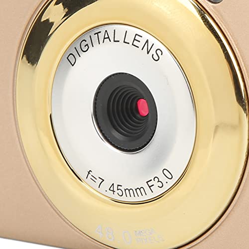 Digital Camera, Camera for Kids,Children Digital Rechargeable Cameras Educational Toys,2.7in Camera ABS Metal 48MP High Definition 8x Optical Zoom Portable Digital Camera for Children Beginners(Gold)