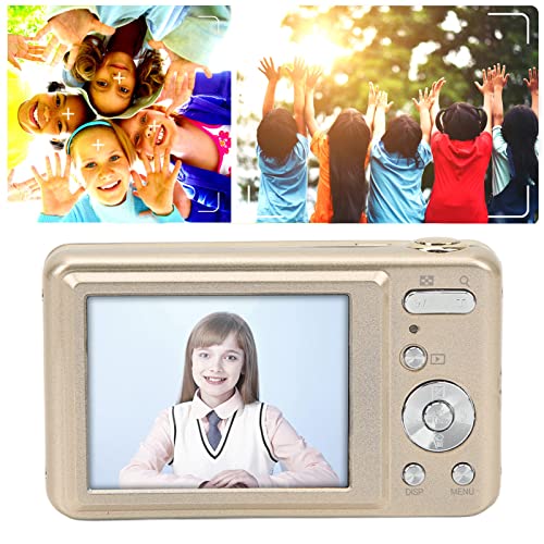 Digital Camera, Camera for Kids,Children Digital Rechargeable Cameras Educational Toys,2.7in Camera ABS Metal 48MP High Definition 8x Optical Zoom Portable Digital Camera for Children Beginners(Gold)