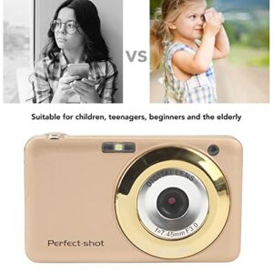 Digital Camera, Camera for Kids,Children Digital Rechargeable Cameras Educational Toys,2.7in Camera ABS Metal 48MP High Definition 8x Optical Zoom Portable Digital Camera for Children Beginners(Gold)