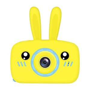 kids camera, rabbit shape video lcd screen kid camera, kids camera for girls, usb data transfer kids digital camera, battery powered toddler camera yellow