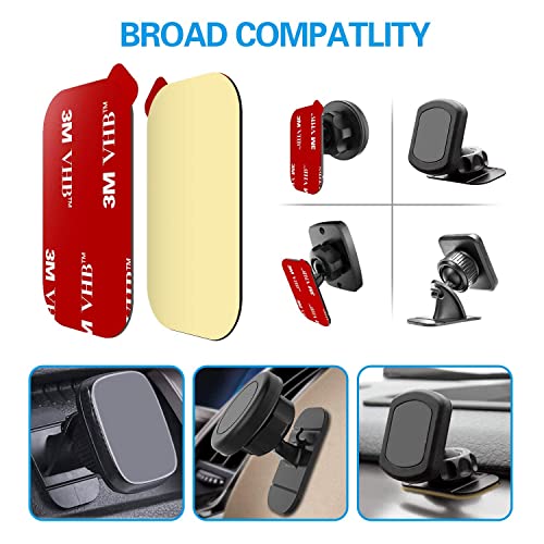 pop-tech Sticky Adhesive Pad Replacement for Car Dashboard Magnetic Phone Mount Base, 8pcs 3M VHB Double Sided Sticker Heat Resistance Tape for Magnet Cellphone Holder & Windshield Dash Cam