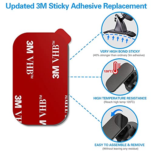 pop-tech Sticky Adhesive Pad Replacement for Car Dashboard Magnetic Phone Mount Base, 8pcs 3M VHB Double Sided Sticker Heat Resistance Tape for Magnet Cellphone Holder & Windshield Dash Cam