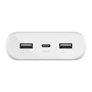 Belkin BoostCharge 20k mAh Power Bank, Portable USB-C Charger, Phone Charger Battery Pack for iPhone 14, iPhone 13, iPhone 12 w/ USB-C Cable Included - White