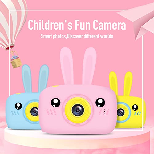 Kids Camera, Rabbit Shape Video LCD Screen Kid Camera, Kids Camera for Girls, USB Data Transfer Kids Digital Camera, Battery Powered Toddler Camera White