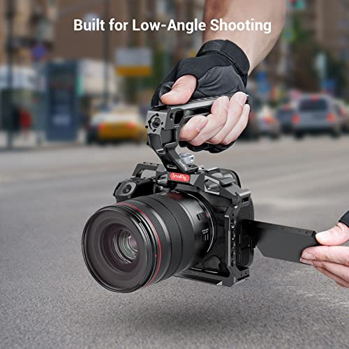 SmallRig Top Handle with 3/8"-16 Locating Holes for ARRI Grip for Camera Cage, Universal Video Rig with 5 Cold Shoe Adapters to Mount DSLR Camera with Microphone/LED Light/Monitor - 3765