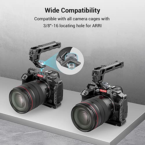 SmallRig Top Handle with 3/8"-16 Locating Holes for ARRI Grip for Camera Cage, Universal Video Rig with 5 Cold Shoe Adapters to Mount DSLR Camera with Microphone/LED Light/Monitor - 3765