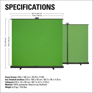 Elgato Green Screen XL - Extra Wide 79x72 Chroma Key Panel, Wrinkle-Resistant Fabric for Background Removal for Streaming, Video Conferencing, on Instagram, YouTube, TikTok, Zoom, Teams, OBS