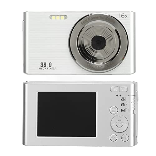 Digital Camera, 2.4 Inch 16X 1080P 38MP Portable Compact Camera,Selfie, Continuous Shot, Anti Shake Vlogging Camera with Fill Light,Video Camera for Begginers,Kids,Teens,Beginner