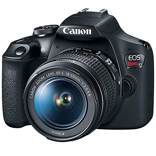 Canon EOS Rebel T7 DSLR Camera 24.1MP with EF-S 18-55mm + EF 75-300mm Lens + A-Cell Accessory Bundle Includes: 2 Pack SanDisk 32GB Memory Card + Backpack + Slave Flash + Much More (Renewed)