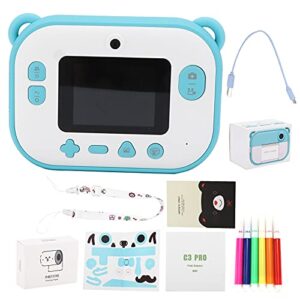 Instant Print Camera, Portable Digital Camera Printing Camera 200DPI for Kid for Children(Blue)