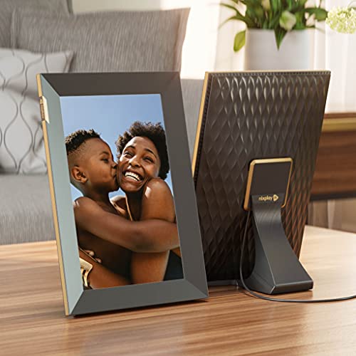 Nixplay 10.1 inch Touch Screen Digital Picture Frame with WiFi (W10K) - Black-Gold - Unlimited Cloud Photo Storage - Share Photos and Videos Instantly via Email or App - Preload Content