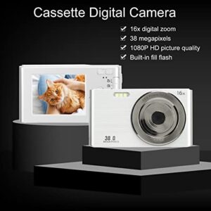 Digital Camera,1080P HD Digital Camera for Kids, 38MP 16X Digital Zoom Video Camera with 2.4 Inch LCD Screen, Portable Compact Camera for Teens Beginners Students Boys Girls