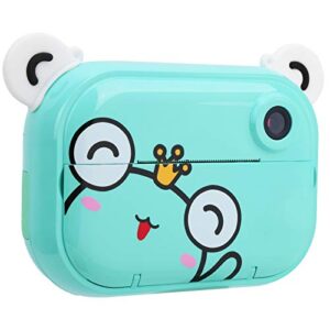 mini instant camera, 2.4 inch ips eye protection screen selfie camera with rich and interesting filters mini educational camera for kids(frog)