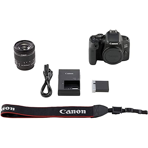 800D / Rebel T7i Digital SLR Camera with EF-S 18-55mm f/4-5.6 is STM Lens + Accessory Bundle Kit (Flash, Travel Charger, Extra Battery, and More)