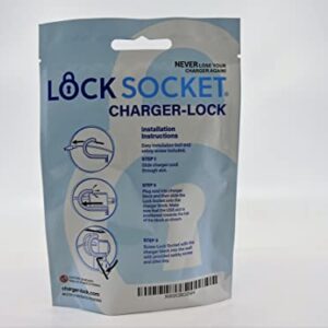 Lock Socket - Charger Lock - The Simplest Way to Lock Your Charger and Cord - Compatible with Factory provided iPhone Charger and Cord