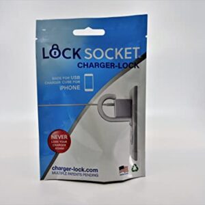 Lock Socket - Charger Lock - The Simplest Way to Lock Your Charger and Cord - Compatible with Factory provided iPhone Charger and Cord