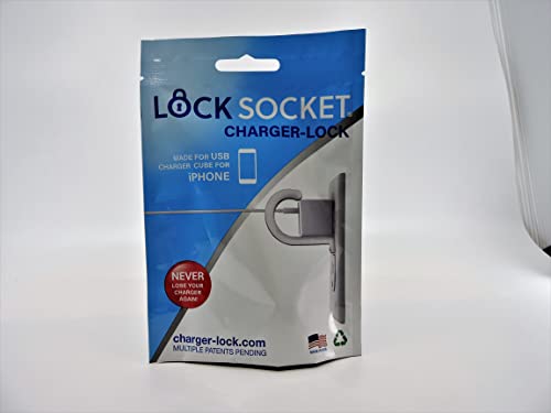 Lock Socket - Charger Lock - The Simplest Way to Lock Your Charger and Cord - Compatible with Factory provided iPhone Charger and Cord