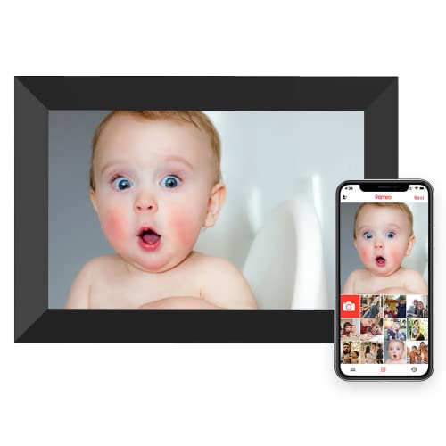 Frameo Digital Photo Frame 10.1 Inch WiFi Digital Picture Frame with 16GB Storage, IPS Touch Screen HD Display, Auto-Rotate, Slideshow, Share Moments via Free APP - Gift for Family and Friends (Black)