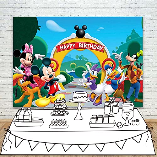 Similar Mickey Mouse Clubhouse Happy Birthday Backdrop 5x3ft Mickey Mouse and His Friends Background for Kids 1st 2nd Birthday Party Supplies Vinyl Mickey Mouse Birthday Banner, One Size